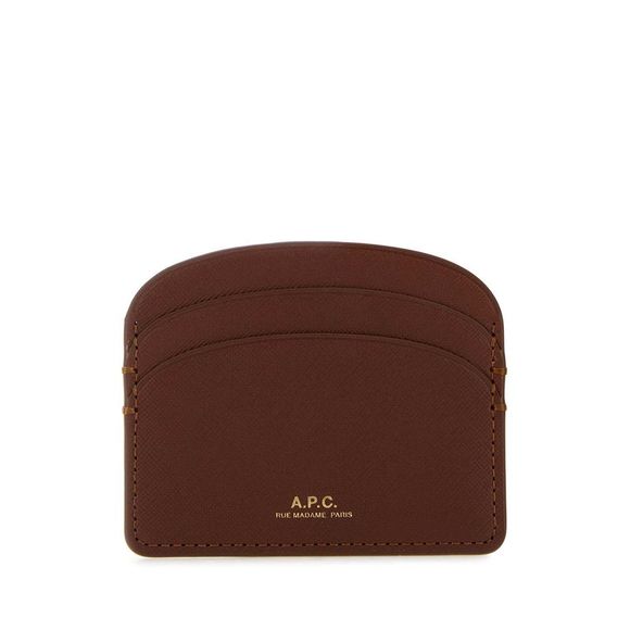 A.P.C. | Accessories | Apc Women Brown Leather Demilune Card Holder ...